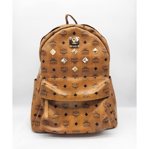 MCM | Bags | Mcm Stark Cognac Backpack 46mcmxaci | Poshmark